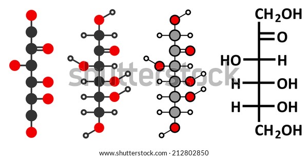 Fructose Dfructose Fruit Sugar Molecule Component Stock Illustration ...