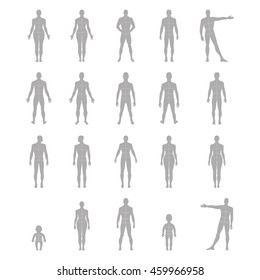 Full Length Front Back Human Silhouette 스톡 일러스트 459966958 | Shutterstock