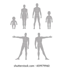 Full Length Front Back Human Silhouette 스톡 일러스트 459979960 | Shutterstock