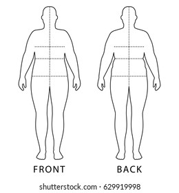 Vektor Stok Fashion Mans Outlined Template Figure Silhouette (Tanpa ...