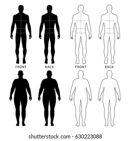 Full Length Front Back View Fat Stock Illustration 630223088 | Shutterstock