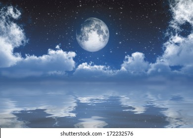 Full Moon Between Clouds Night Sky 스톡 사진 1194030580 | Shutterstock