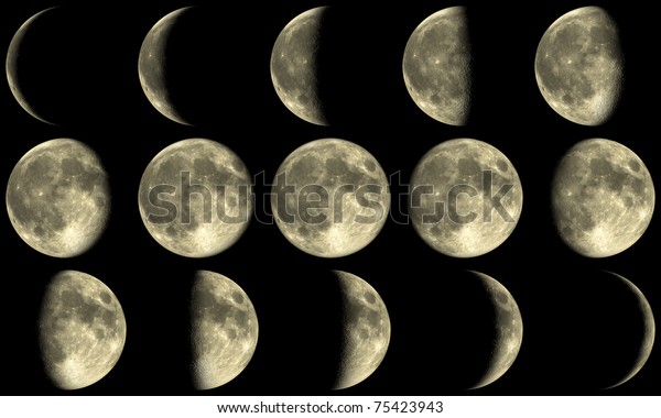 Full Moon Phases Stock Illustration 75423943