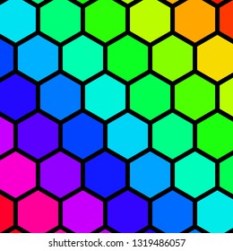 Full Saturation Spectrum Hexagonal Effect Stock Illustration 1319486057 ...