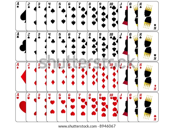 Full Set Playing Cards Stock Illustration 8946067