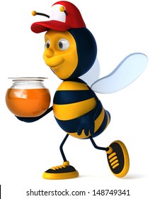 Cartoon Vector Little Bee Cooking Honey Stock Vector (Royalty Free ...