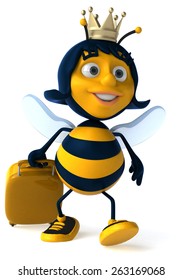 Happy Queen Bee Jumping Colorvector Drawing: เวกเตอร์สต็อก (ปลอดค่า ...