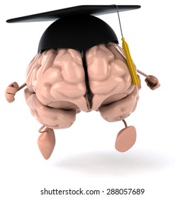 Brain Graduation Cap Diploma 3d Render Stock Illustration 85285582 ...