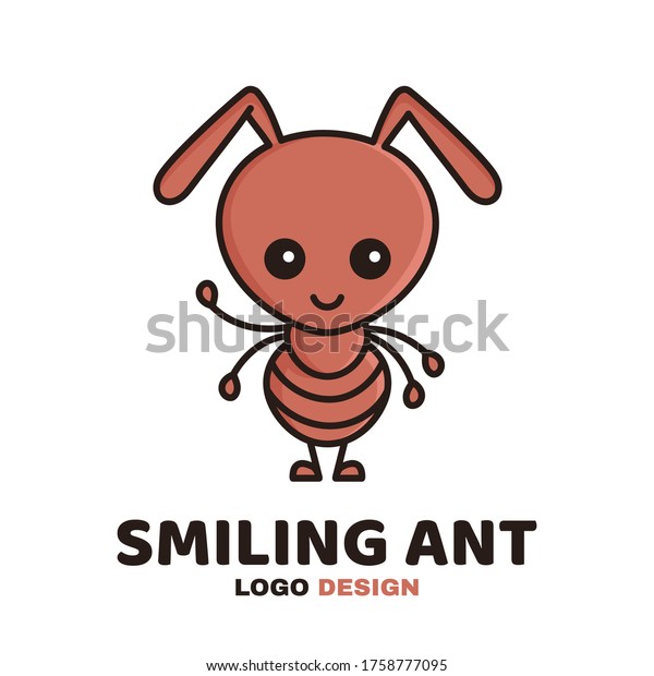 Fun Cute Smiling Smart Ant Modern Stock Illustration 1758777095 ...