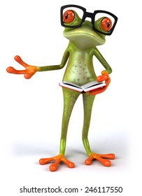 Cute Cartoon Frog Standing Stock Vector (Royalty Free) 1695300889