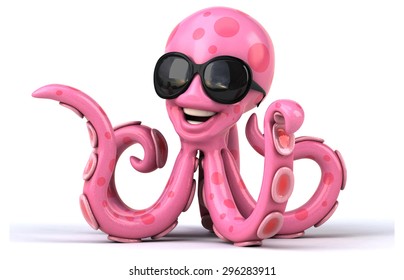 Fun Octopus 3d Illustration Stock Illustration 526968148