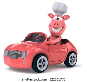 Vektor Stok Cartoon Cow Driving Car (Tanpa Royalti) 293385632 ...