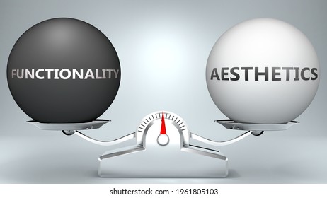Functionality Aesthetics Balance Pictured Scale Words Stock ...