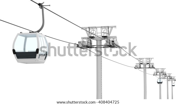 Funicular Cable Car Isolated On White Stock Illustration 408404725 ...