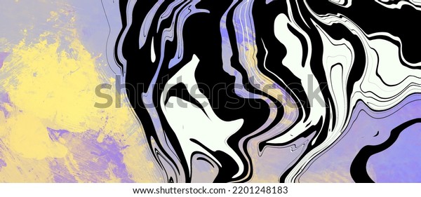 Funky Splash Digital Liquid Line Art Stock Illustration 2201248183 ...