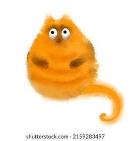 Funny Crazy Fat Ginger Cat Cartoon Stock Illustration 2159283497 ...