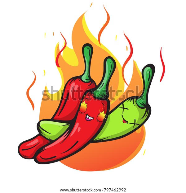 Funny Jalapeno Cartoon Sexy Logo Red Stock Illustration 797462992