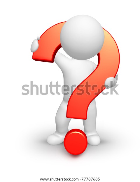Funny Man Heavy Question Mark Isolated Stock Illustration 77787685 ...