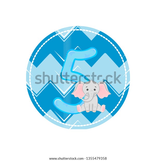 Funny Math Counting Number 5 Elephant Stock Illustration 1355479358 ...