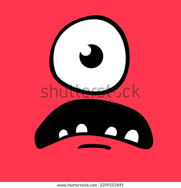 Funny Monster One Eye Face Illustration Stock Illustration 2209502841 ...
