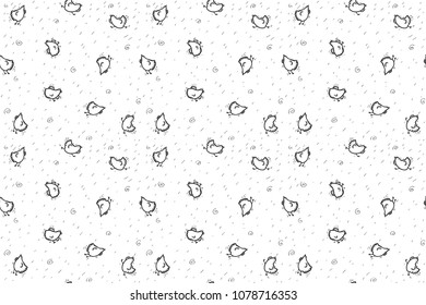Funny Pattern Chickens Stock Illustration 1078716353 | Shutterstock