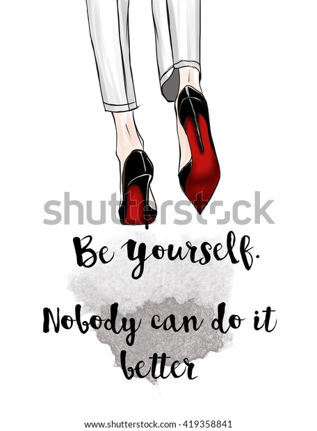 Funny Quotation On White Background Stiletto: ilustrações stock ...