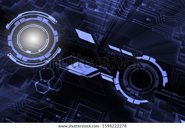 Future Background Glowing Hi Tech Digital Stock Illustration 1598222278 ...
