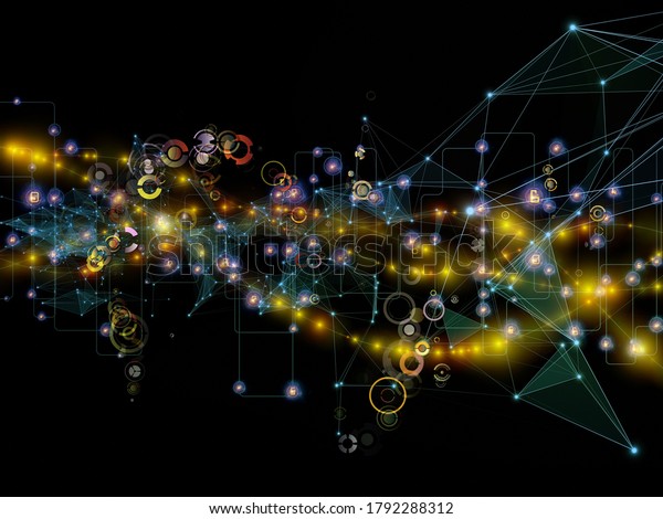 Future Connection Series Network Lines Lights Stock Illustration ...