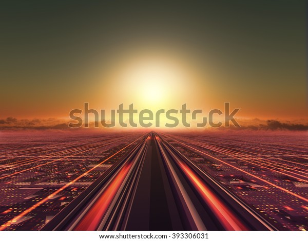 Future Highway Stock Illustration 393306031
