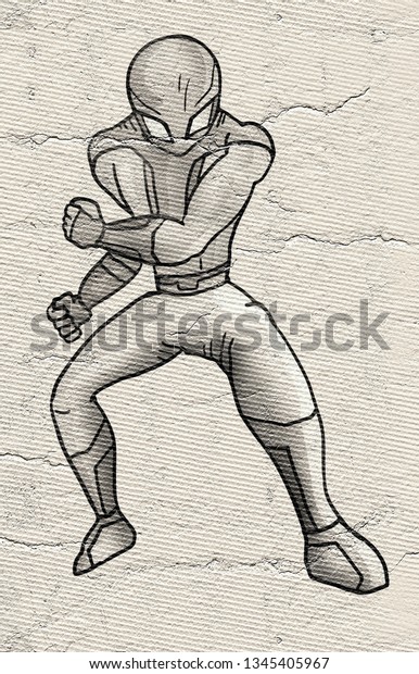 Future Soldier Draw Stock Illustration 1345405967 | Shutterstock