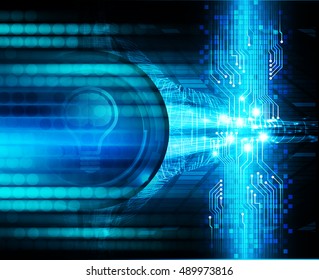 Future Technology Blue Cyber Security Concept Stock Vector (Royalty ...