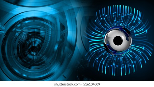 Future Technology Blue Cyber Security Concept Stock Illustration ...