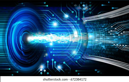 Future Technology Blue Cyber Security Concept Stock Illustration 672575884