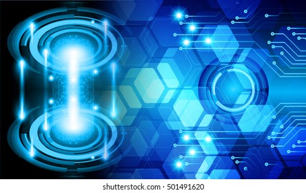 Blue Abstract Cyber Future Technology Concept Stock Vector (Royalty ...