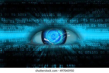 Eye Viewing Digital Information Represented By Stock Illustration 114785992