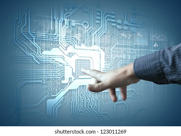 Future Technology Touch Button Inerface Illustration Stock Illustration ...