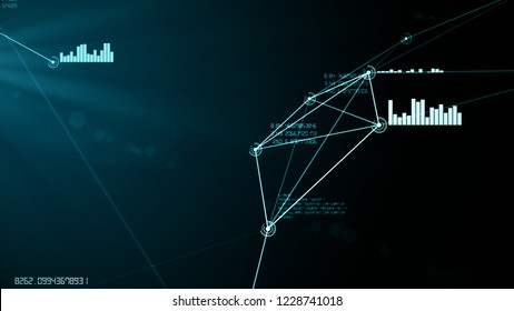 Futuristic Abstract Cyan Network Data Connection Stock Illustration ...