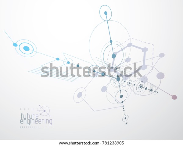 Futuristic Abstract Technology Background Mechanical Engineering 스톡 ...