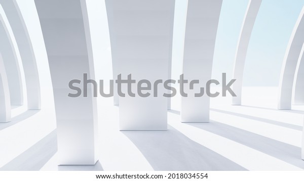 Futuristic Architecture Background Design Columns Interior Stock ...