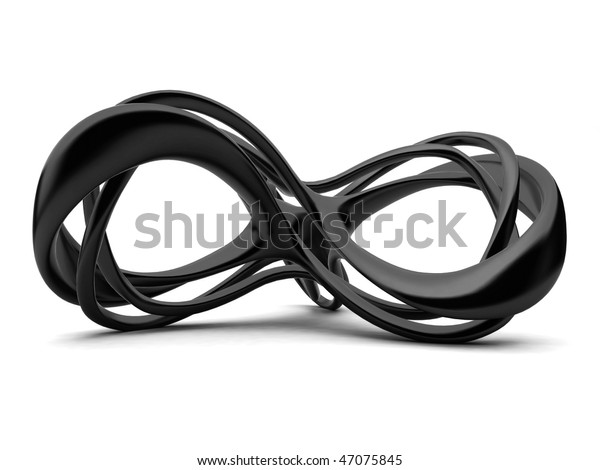 Futuristic Black 3d Infinity Sign Illustration Stock Illustration ...