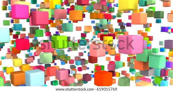 Futuristic Blocks Abstract Background Concept 3d Stock Illustration ...