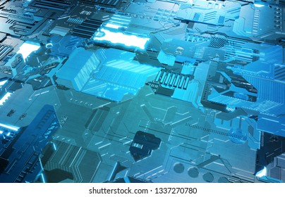 Futuristic Blue Tech Panel Texture Background Stock Illustration ...