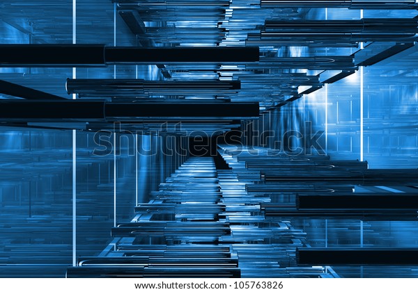 Futuristic Blue Technical Space Available Background Stock Illustration ...