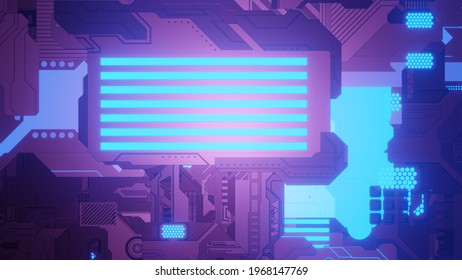 Futuristic Circuit Board Main Processor Concept 스톡 일러스트 1968147769 ...