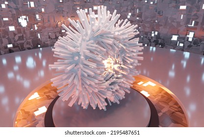 Futuristic Circular Geometric Shape Object Coloured Stock Illustration ...