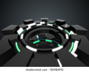 Futuristic Circular Reactor 3d Render Stock Illustration 782984992 ...