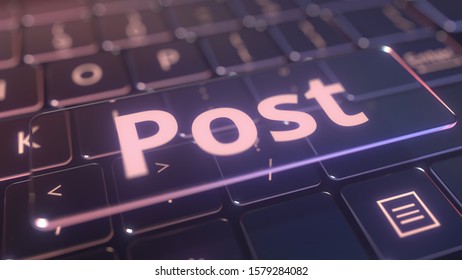 Futuristic Computer Keyboard Transparent Post Key Stock Illustration ...