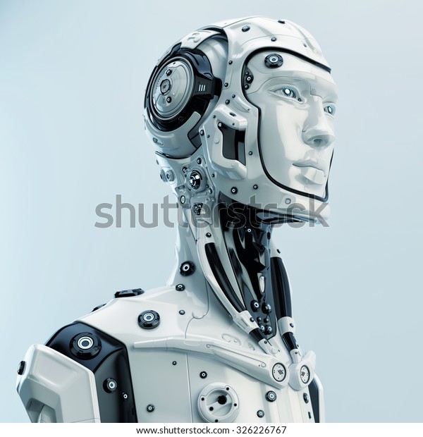 Futuristic Cyborg Profile Side Render Stylish: ภาพประกอบสต็อก 326226767 ...