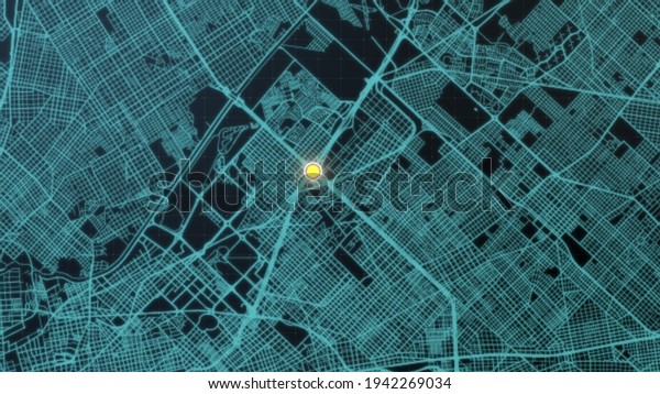 Futuristic Digital City Map Layout Satellite 库存插图 1942269034 | Shutterstock