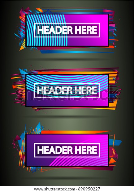 Futuristic Header Frame Design Abstract Shapes Stock Illustration ...